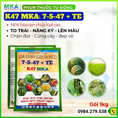 Phân bón K47 MKA - K47 MKA: NPK hòa tan chứa Kali cao 7-5-47 + TE ...