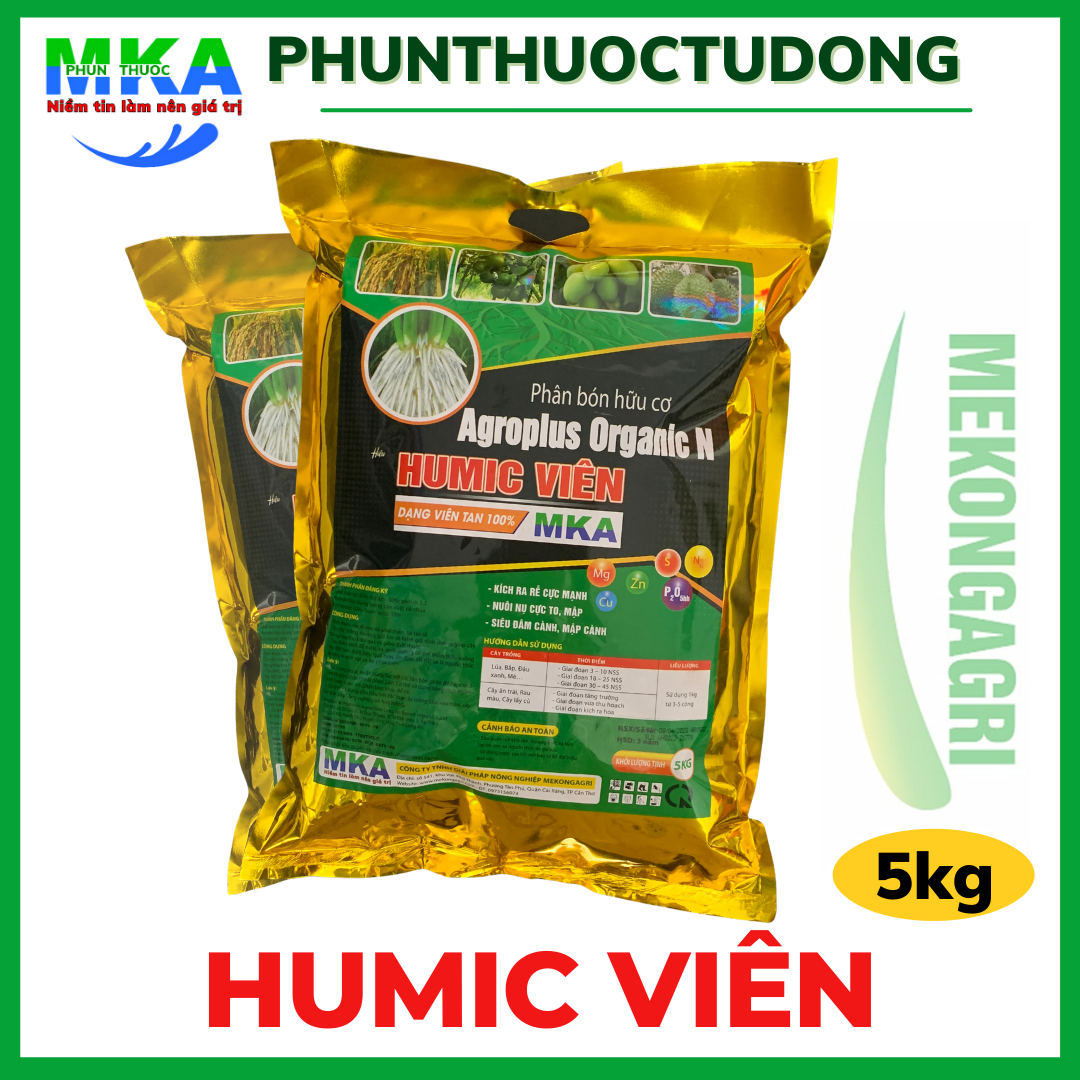 Humic viên MKA chứa 50% chất hữu cơ, giúp kích thích ra rễ, phục hồi ...